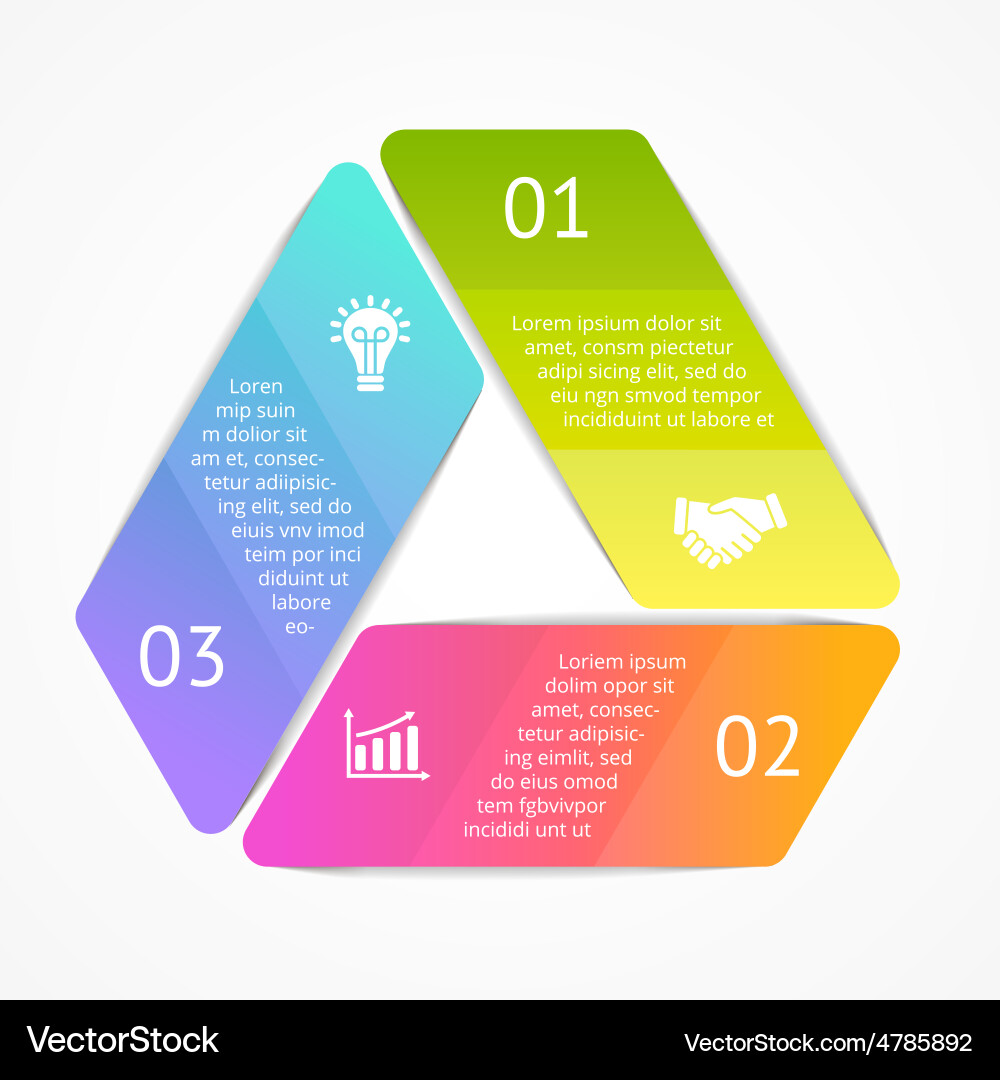 Triangle infographic template for cycle Royalty Free Vector