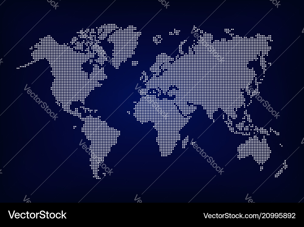 Weltkarte gepunktet Stil Lizenzfreies Vektorbild