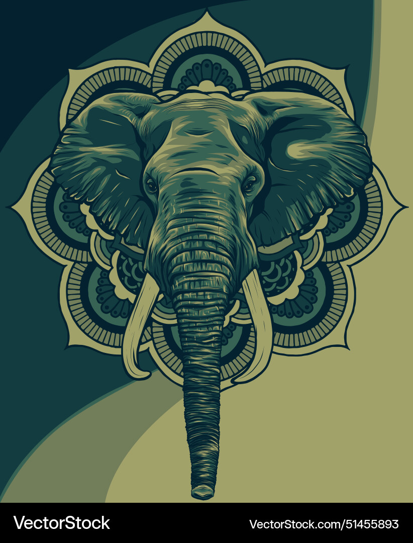 African Elephant Head Portrait Royalty Free Vector Image