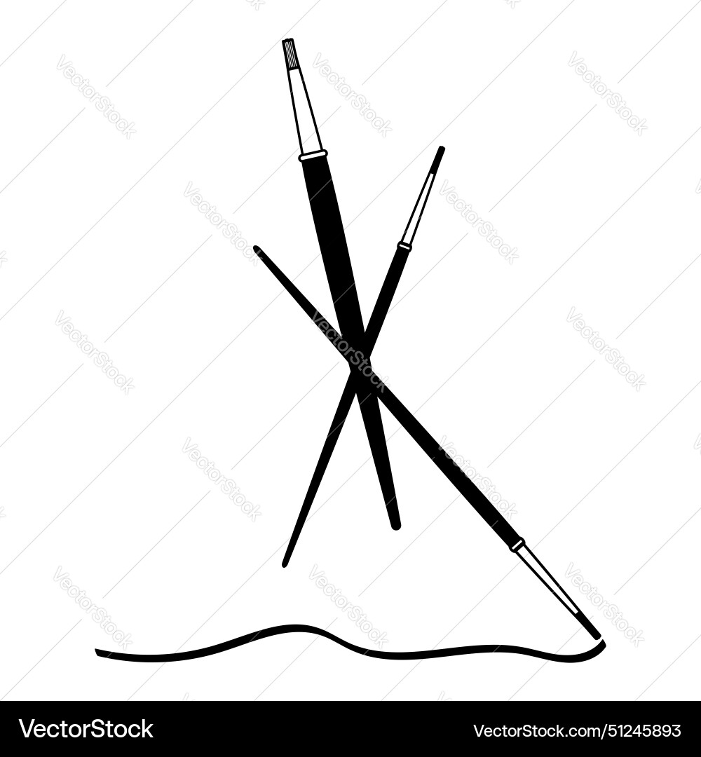 Artist brushes icon symbol Royalty Free Vector Image