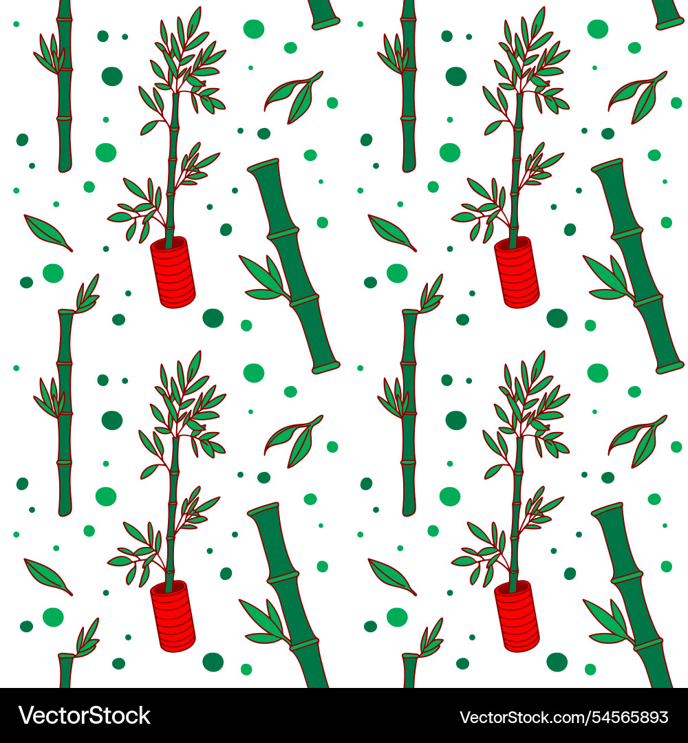 Bamboo seamless pattern botanical endless Vector Image