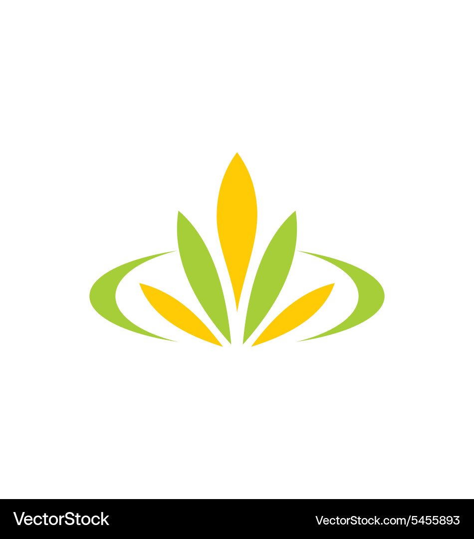 Green leaf flower plant spa logo Royalty Free Vector Image