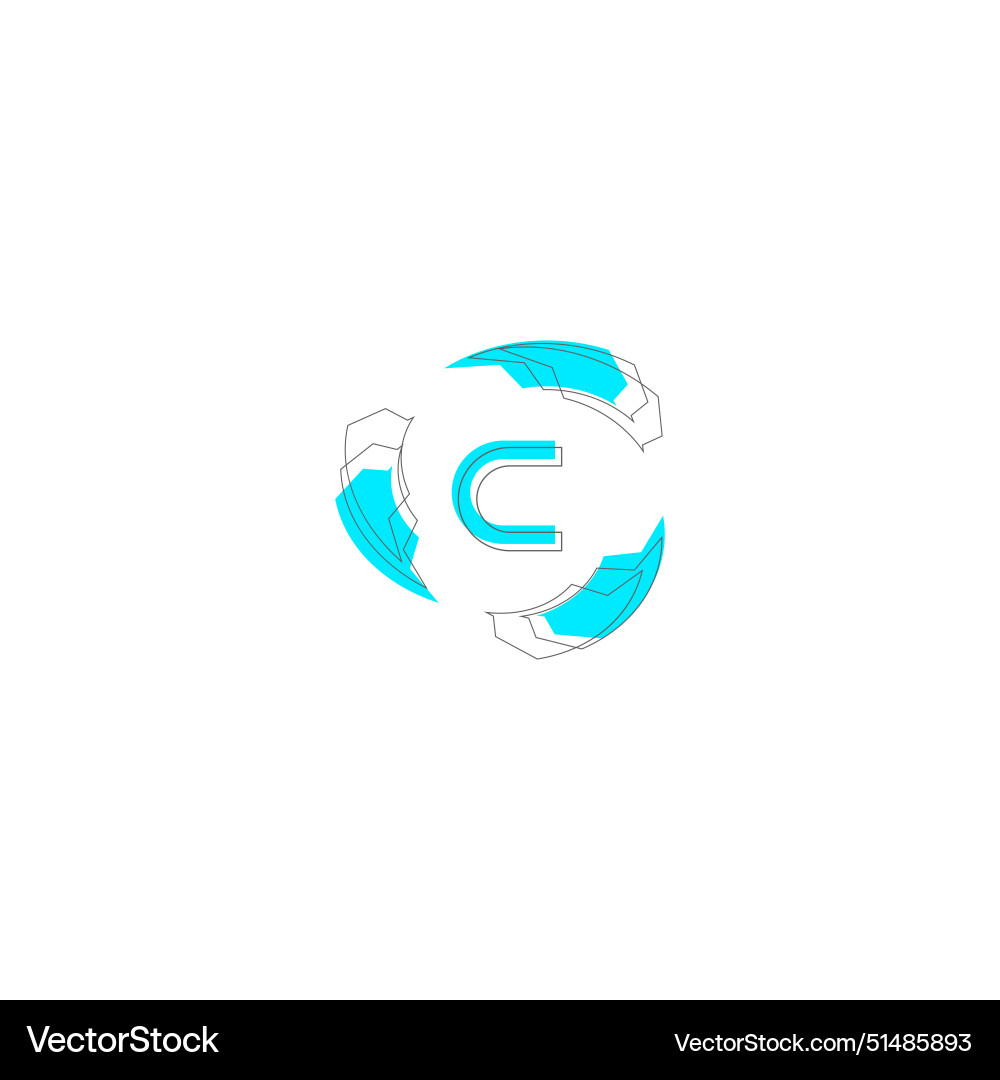 Initial letter c minimal brand identity logo Vector Image