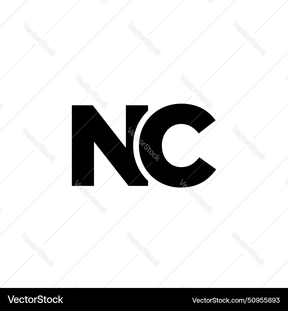 Letter n and c nc logo design template minimal Vector Image