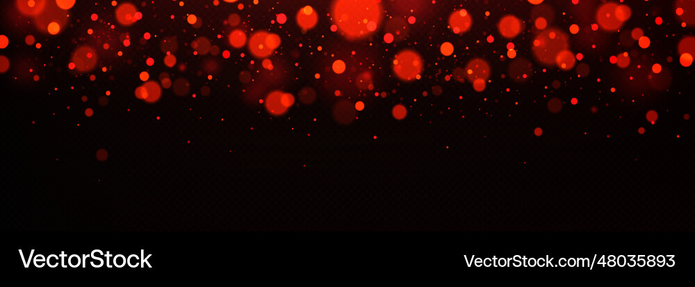 Realistic blurred red lights on black background Vector Image