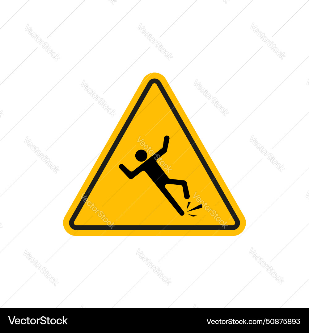 Slip warning sign icon set alert for slippery Vector Image