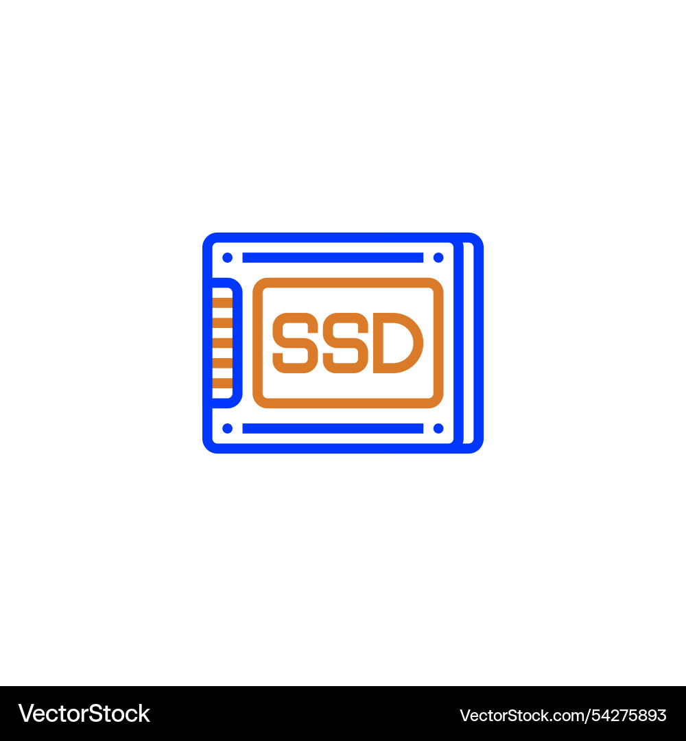 Ssd line icon linear style sign for mobile Vector Image