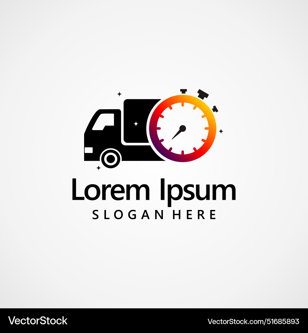 Truck time logo symbol design Royalty Free Vector Image