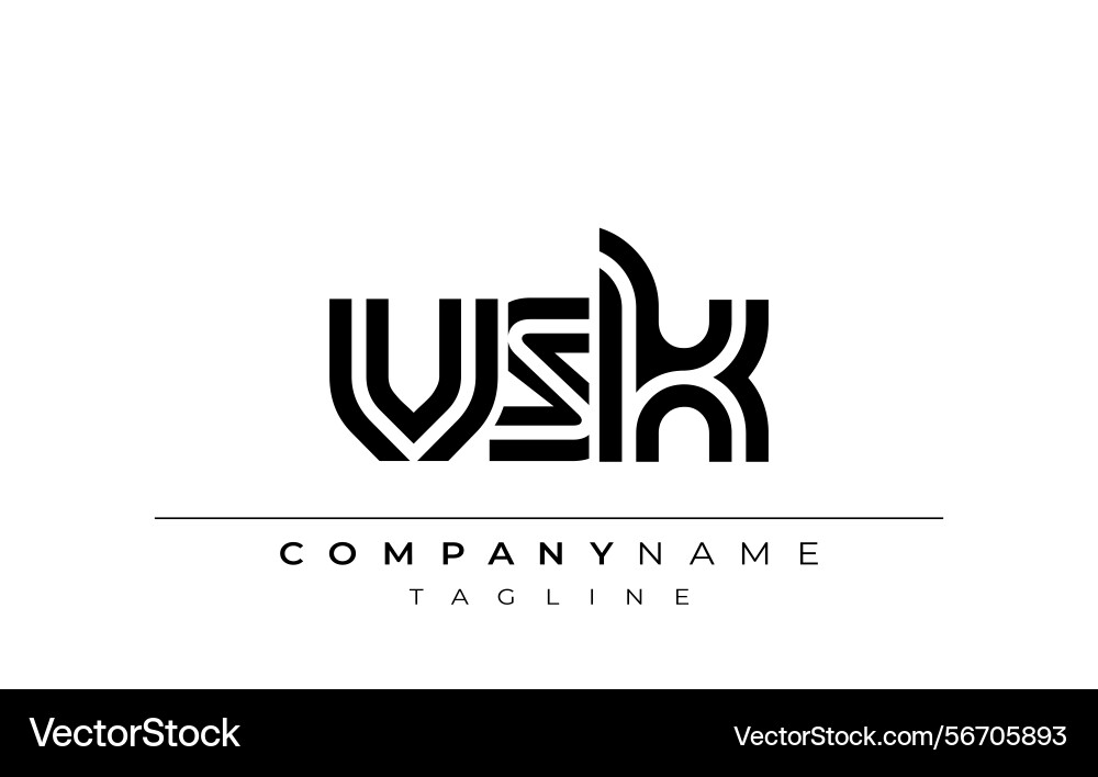 Vsk creative unique modern letter logo design Vector Image