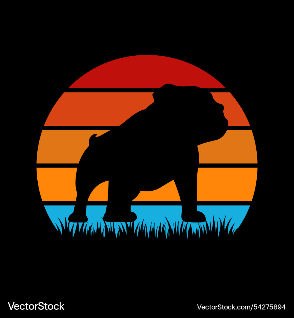 Bold bulldog sunset Royalty Free Vector Image - VectorStock