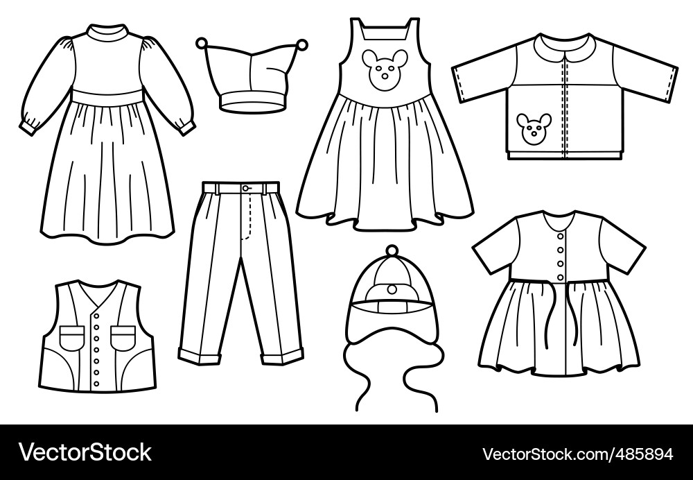 Children clothes Royalty Free Vector Image - VectorStock