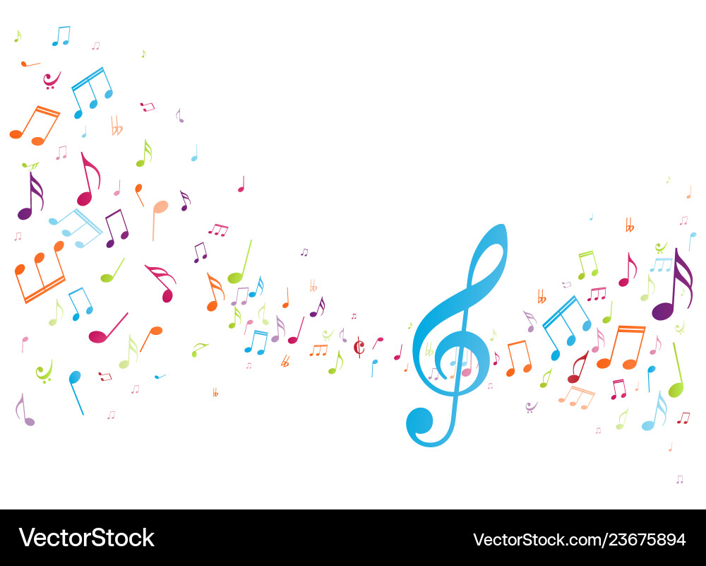 Colorful music notes background Royalty Free Vector Image