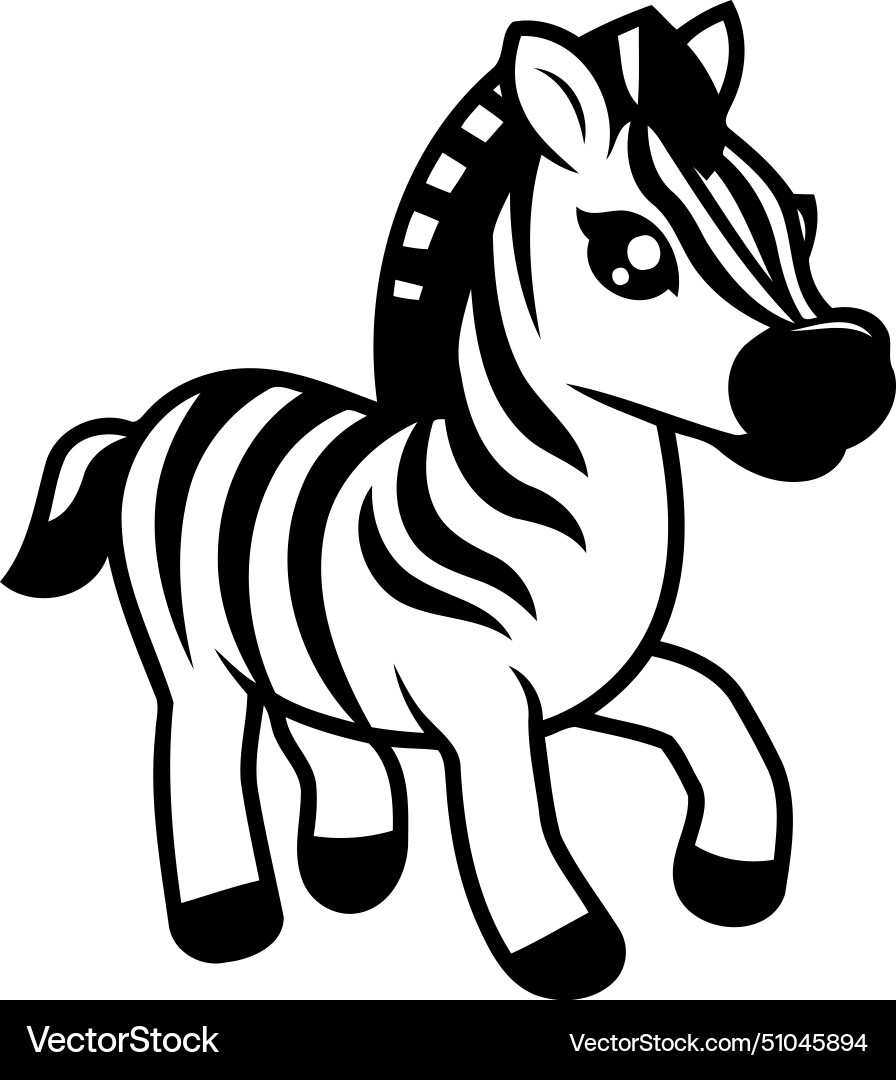 Cute zebra cartoon icon Royalty Free Vector Image