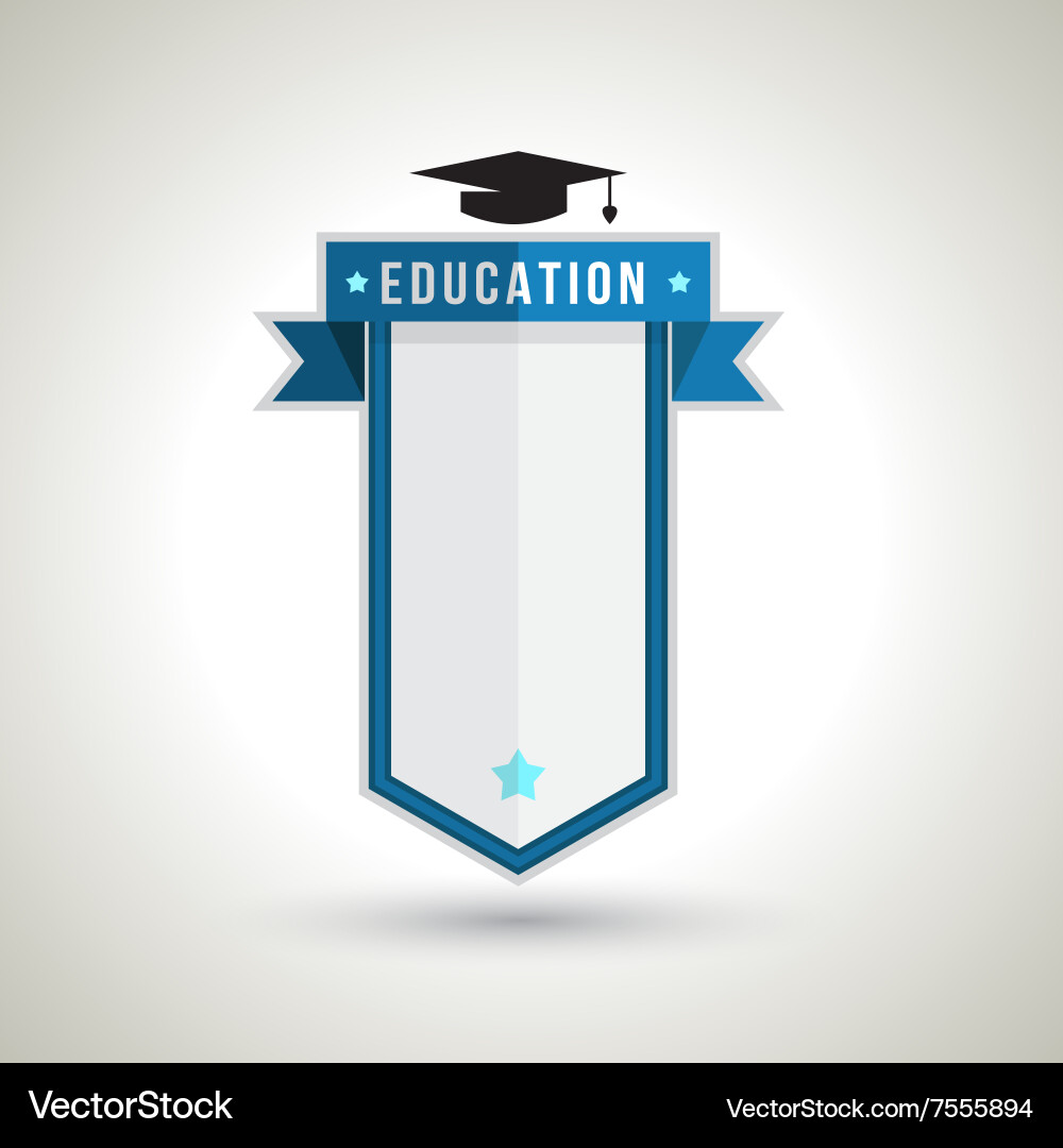 Education badge design Royalty Free Vector Image