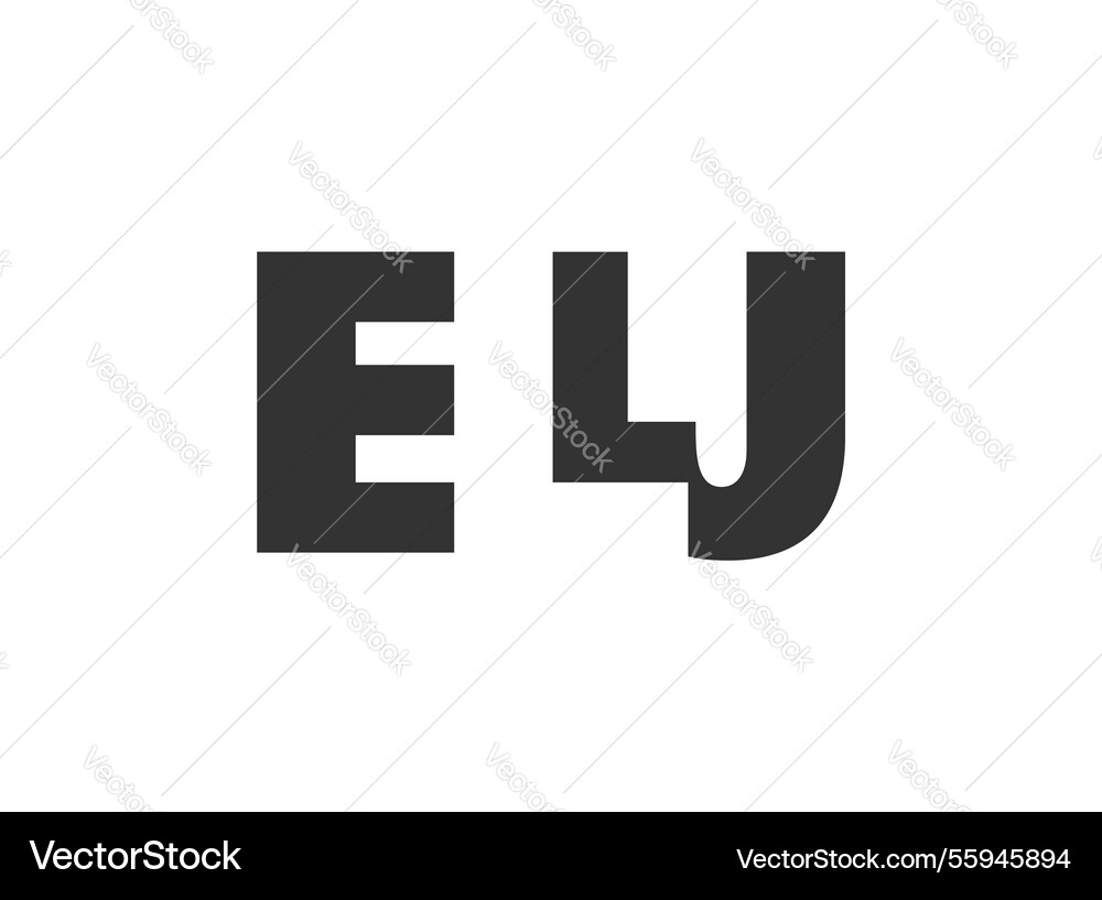 Elj logo design initial letter e l j bold font Vector Image