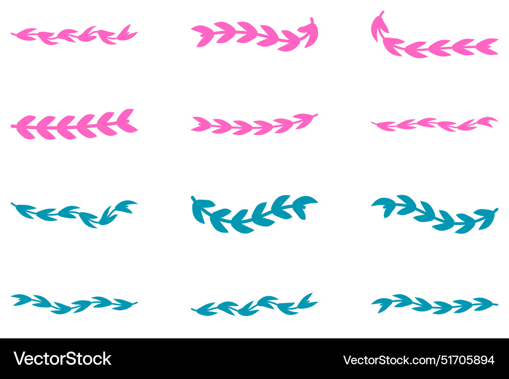Flower vine icon set botanical decoration Vector Image