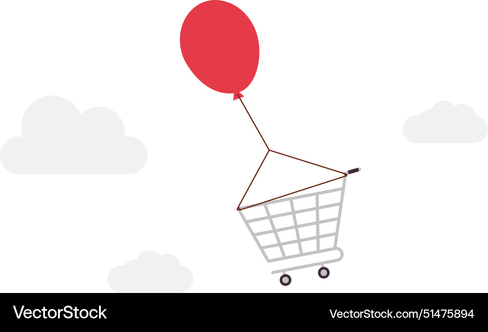 Inflation causing price rising up overvalued stoc Vector Image