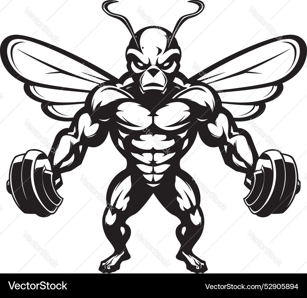 Powerful sting majesty emblematic design hornet Vector Image