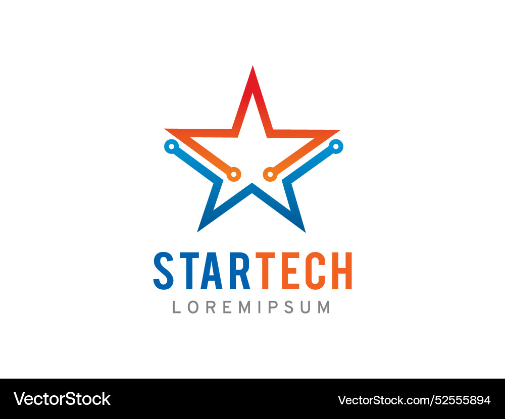 Star technology logo symbol or icon template Vector Image