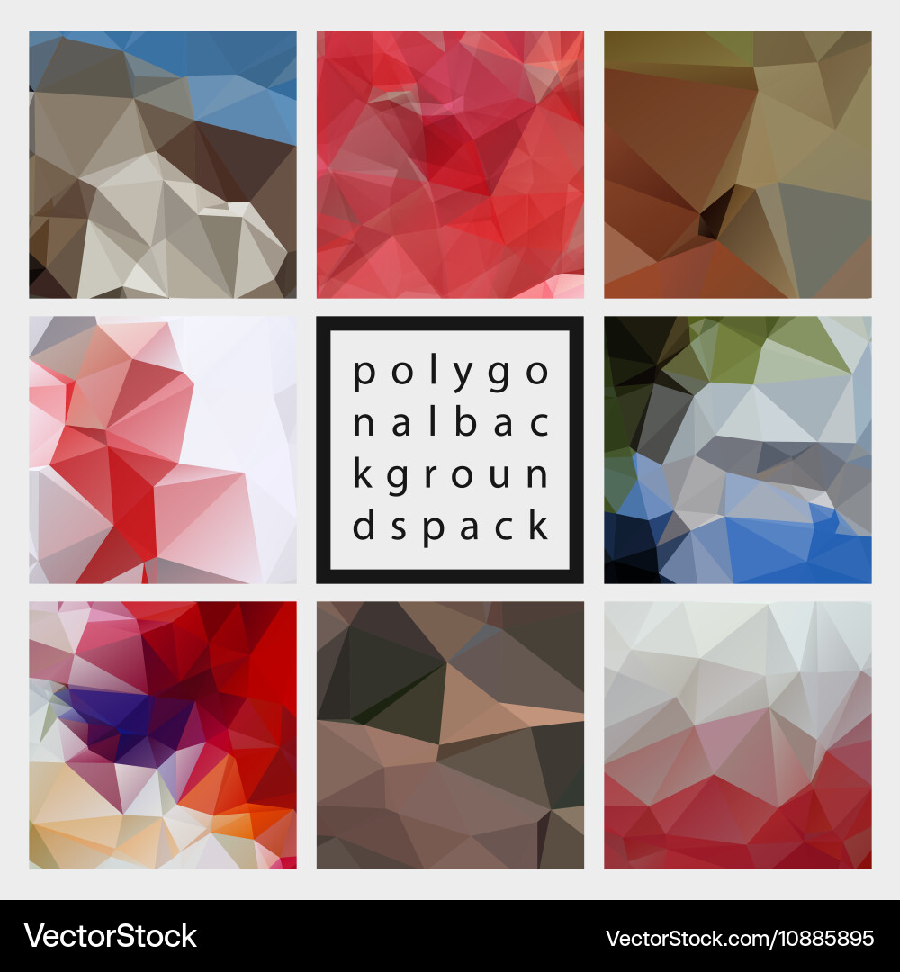 Abstract polygonal design backgrounds pack Vector Image