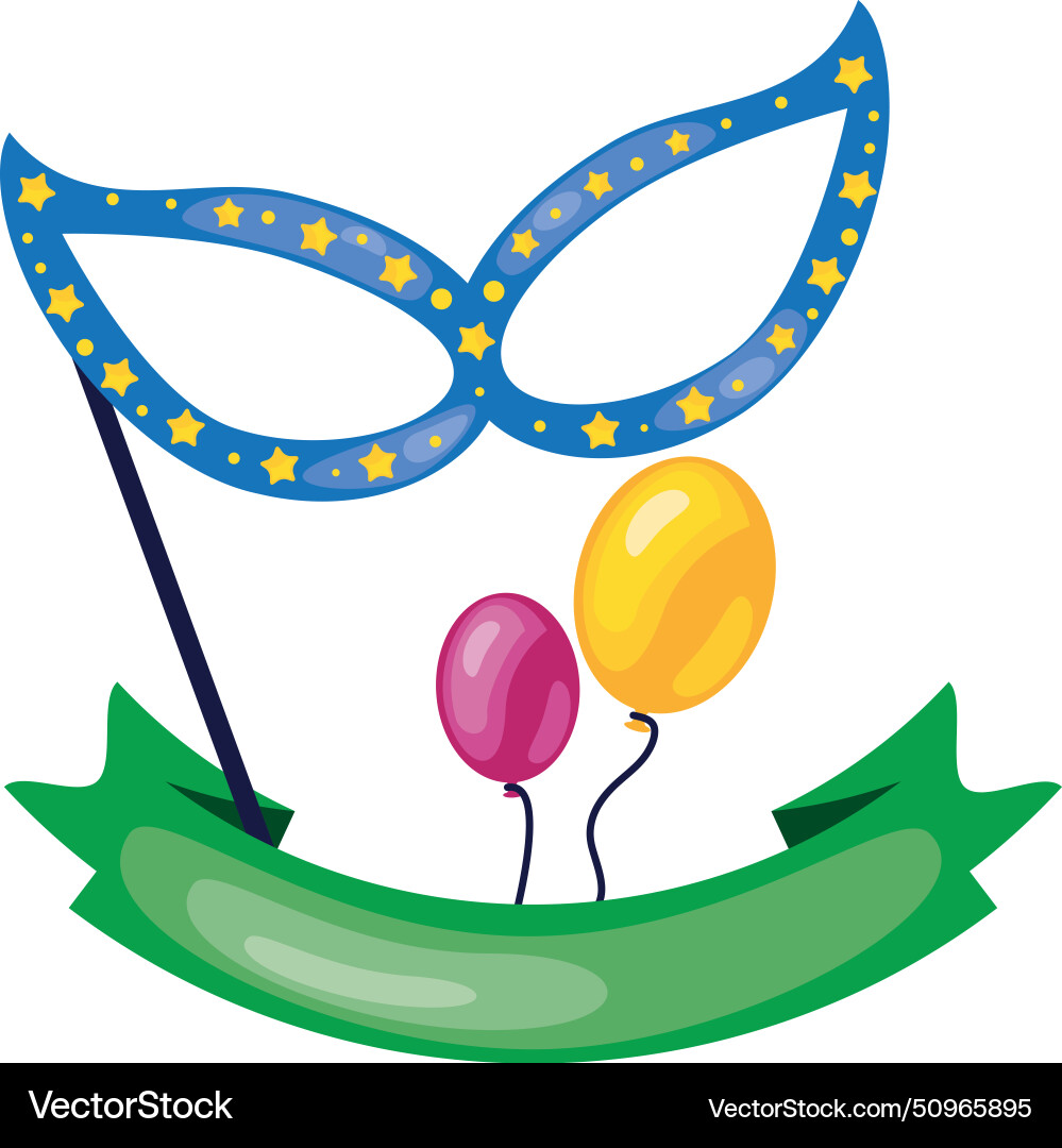 Birthday party mask Royalty Free Vector Image - VectorStock