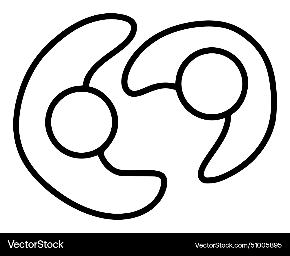 Black and white line art drawing hugging icon Vector Image