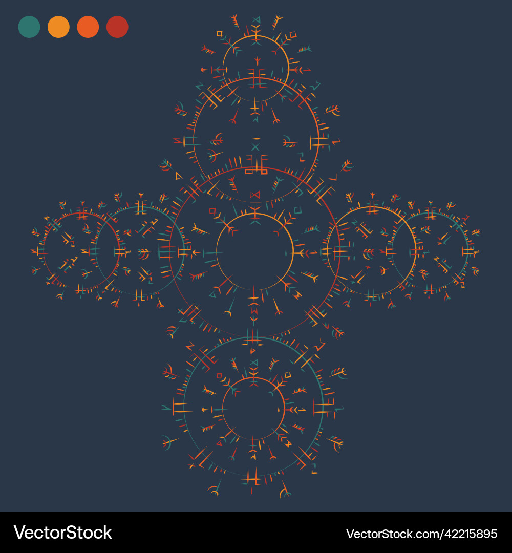 Circle black runes great symbol Royalty Free Vector Image