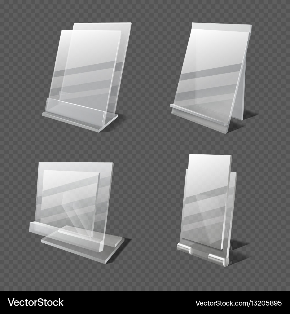 Display tables transparent plastic sheets Vector Image