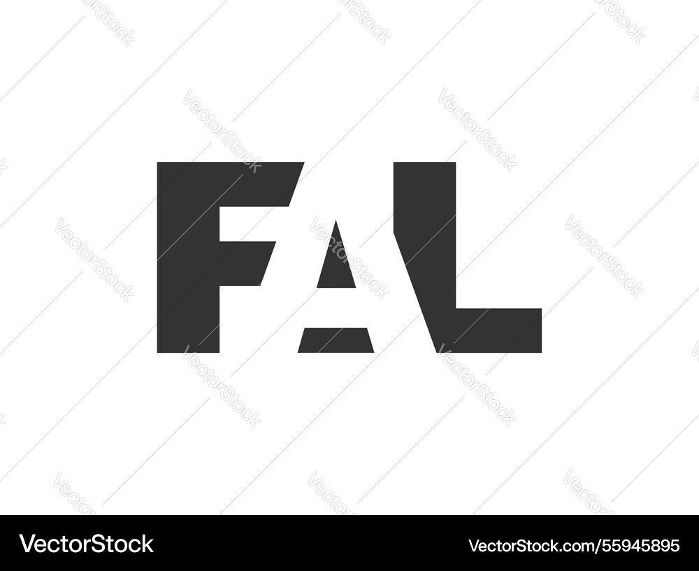 Fal logo design initial letter f a l bold font Vector Image