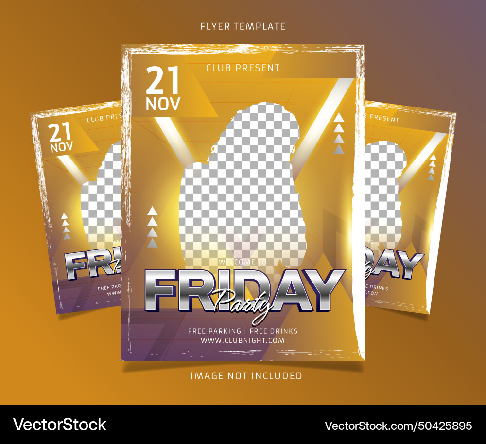 Friday party flyer template Royalty Free Vector Image
