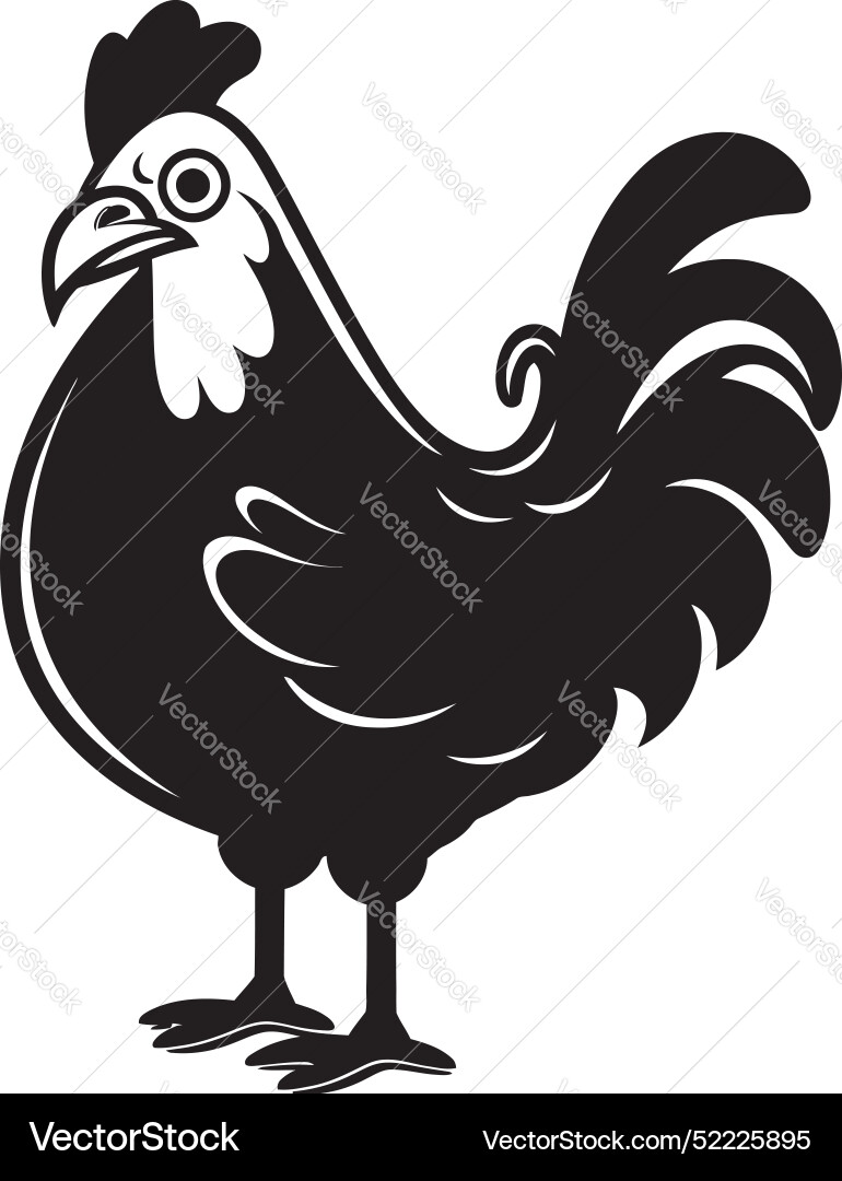 Hen house elegance chic monochrome chicken emblem Vector Image
