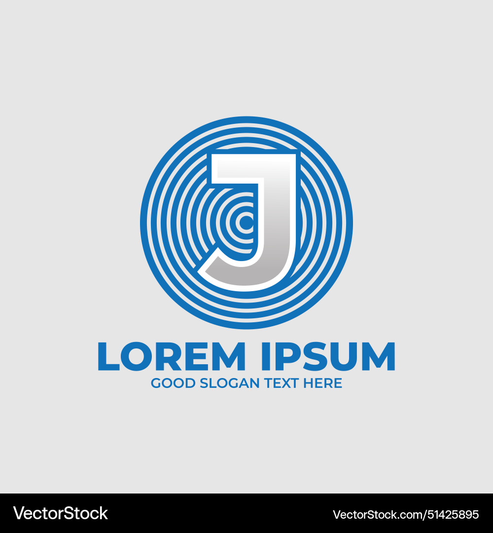 Letter j logo design with circle shape geometric Vector Image