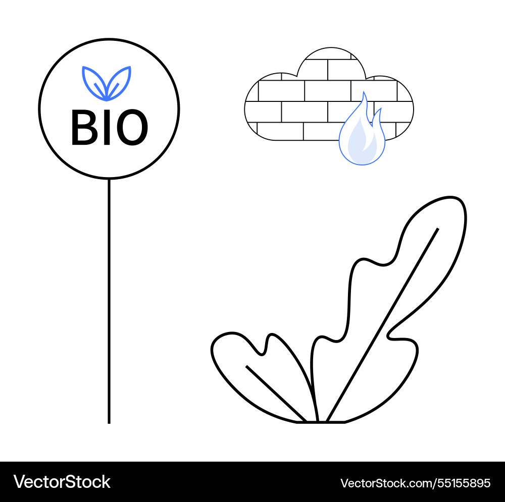 Nature-friendly concepts with bio sign leaf Vector Image