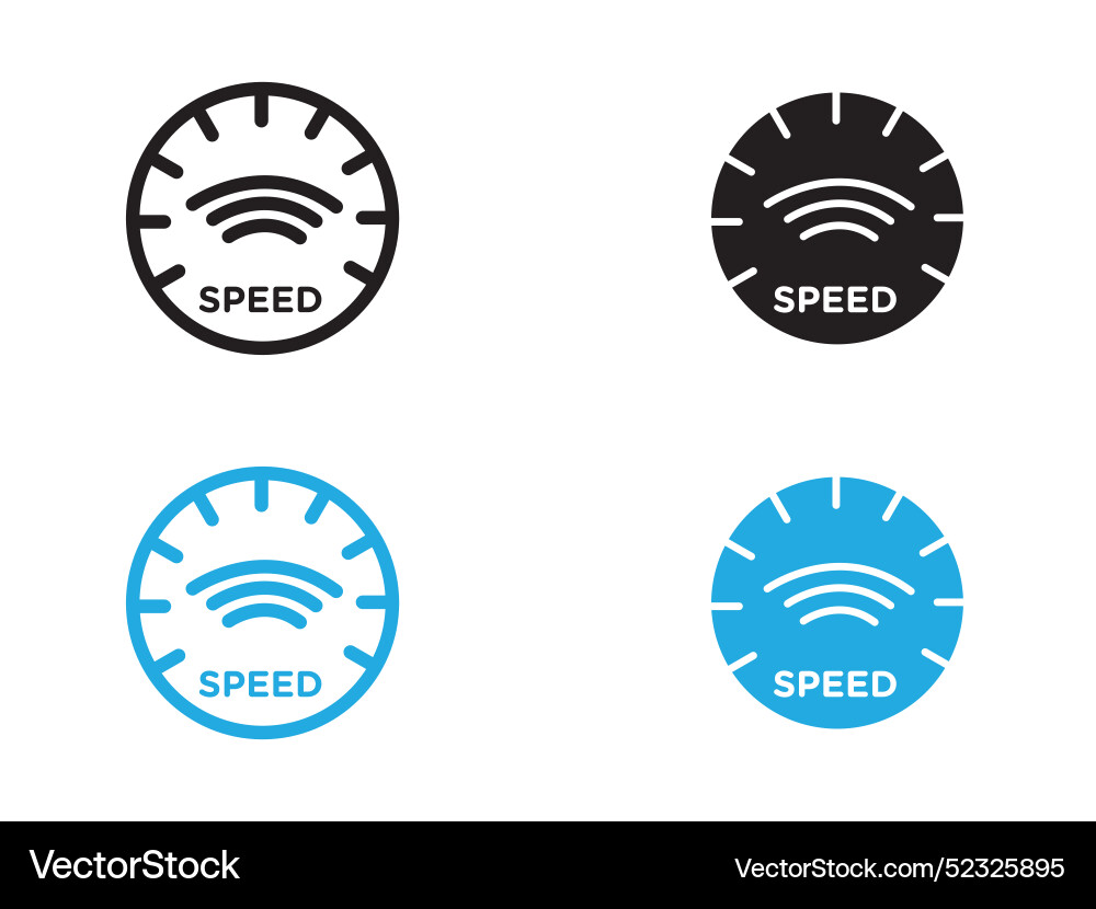 Network speed test icon black and white outline Vector Image