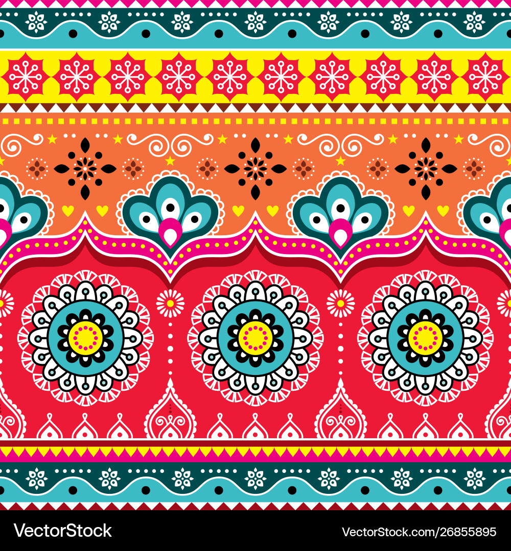 Pakistani Or Indian Truck Art Design Jingle Vector Image