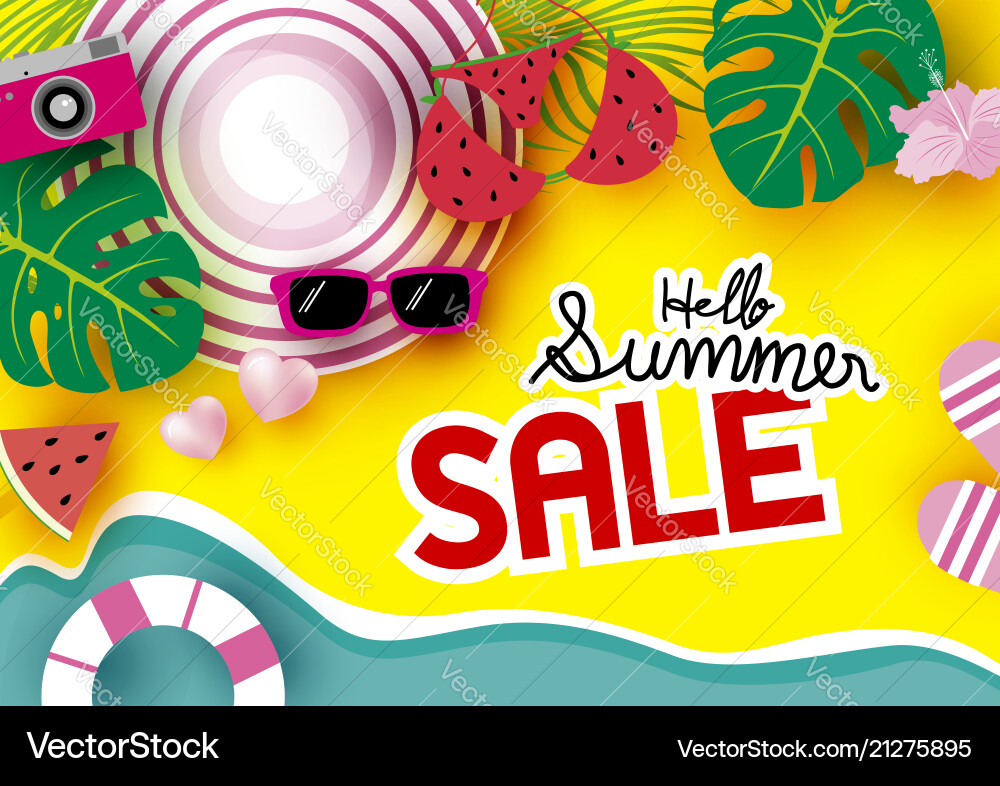 Summer sale banner background Royalty Free Vector Image