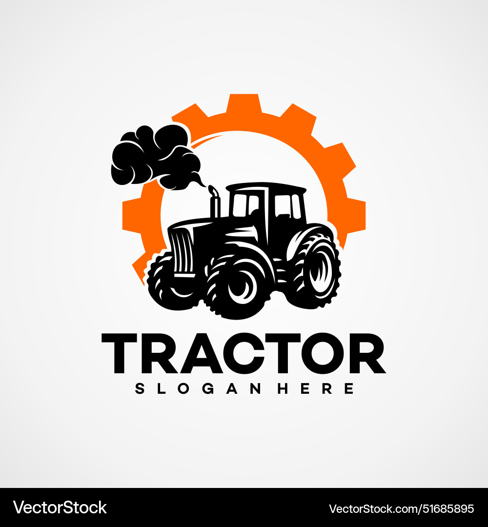 Tractor repair logo symbol design Royalty Free Vector Image