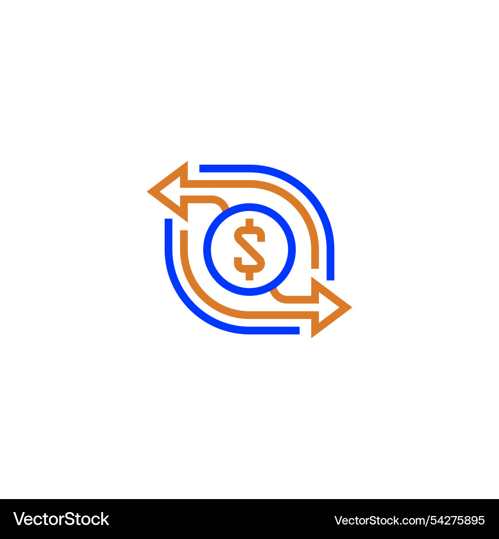 Transaction line icon linear style sign Royalty Free Vector
