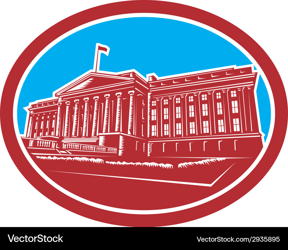 Treasury Building Washington DC Royalty Free Vector Image