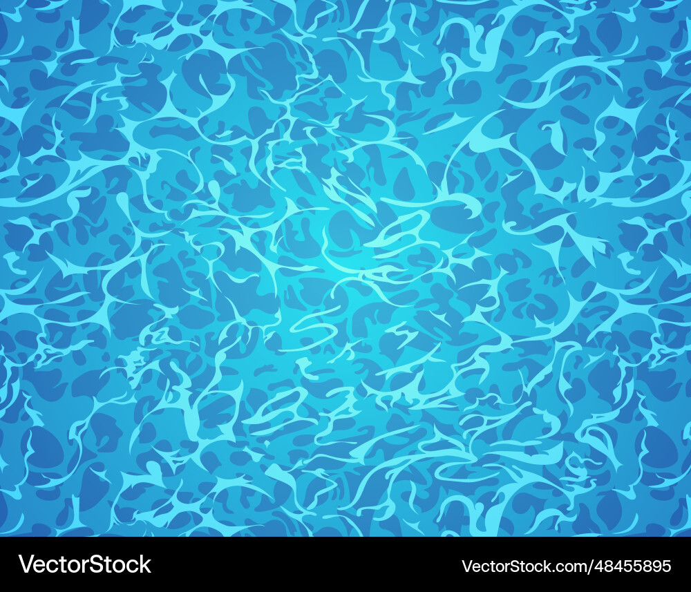 Water surface seamless pattern cartoon blue Vector Image