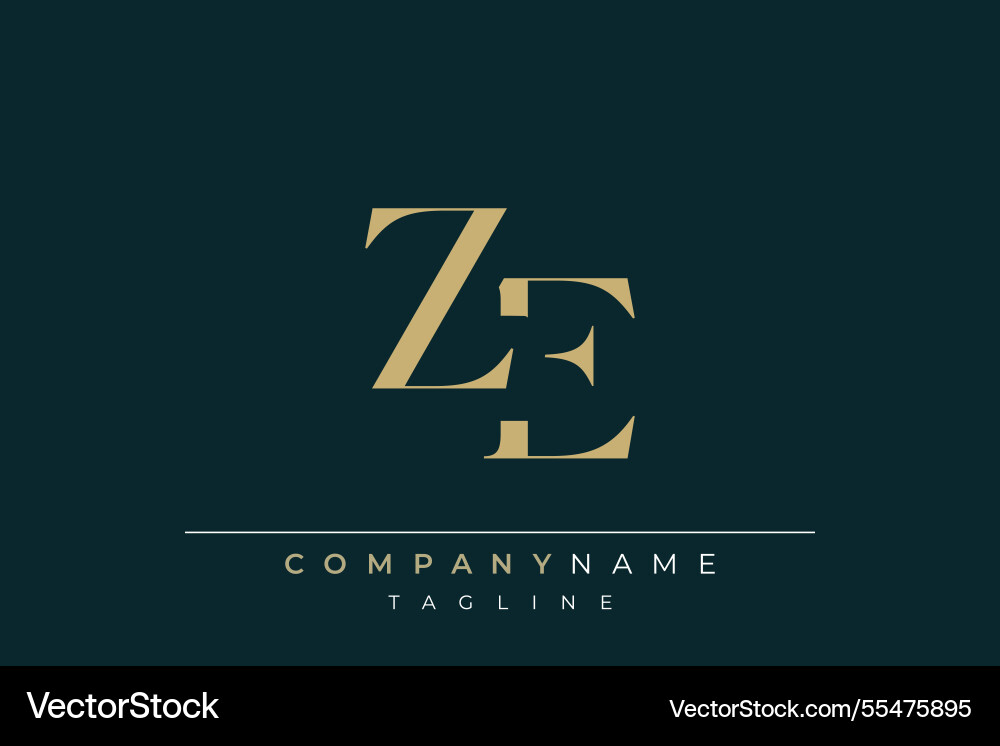 Ze abstract logo design Royalty Free Vector Image