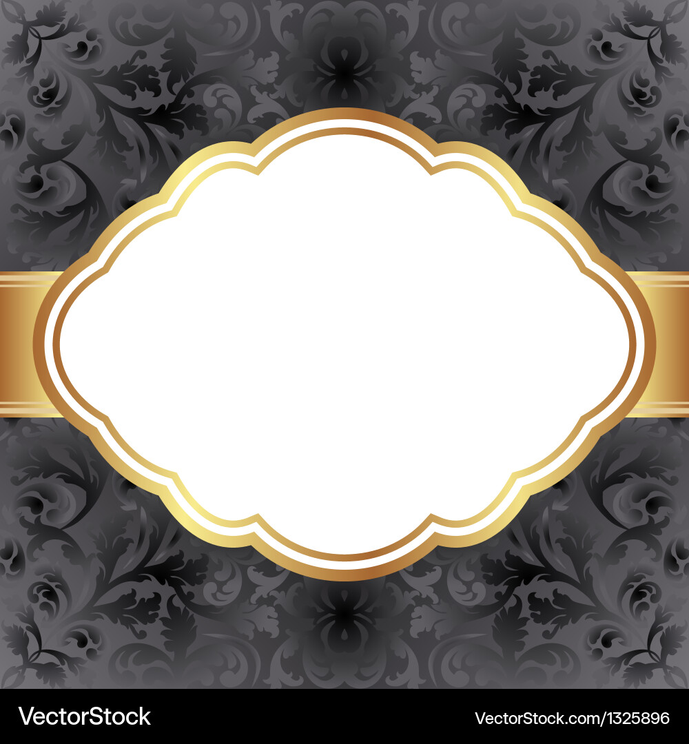 Elegant Floral Golden Frame Royalty Free Vector Image