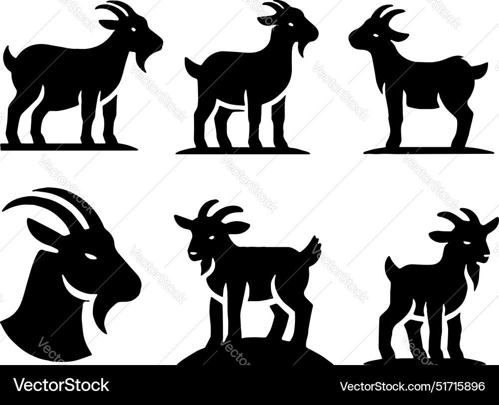 Goat icon set Royalty Free Vector Image - VectorStock