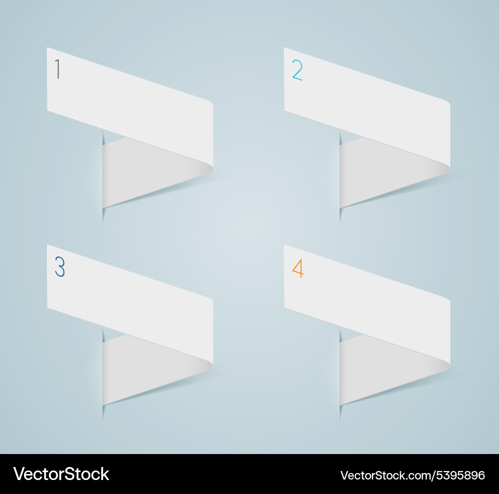 Infographic 3d numbered step ribbons 1 Royalty Free Vector