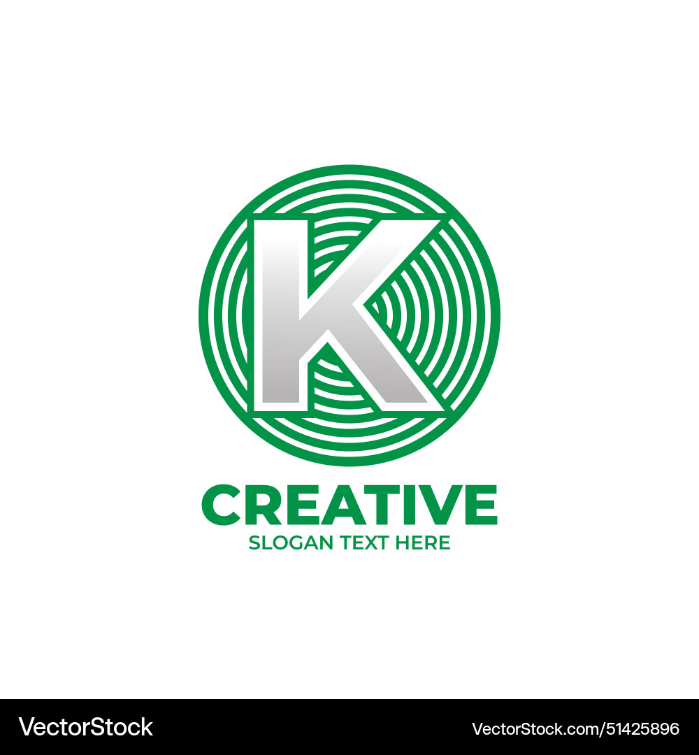 Letter k logo design with circle shape geometric Vector Image