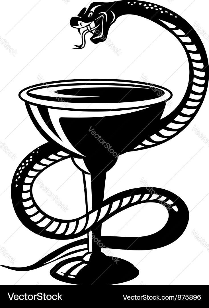 Medicine symbol - snake on cup Royalty Free Vector Image