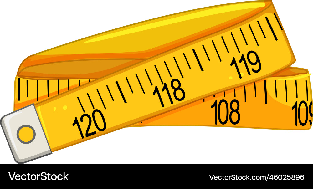 Meter yellow measuring tape cartoon Royalty Free Vector