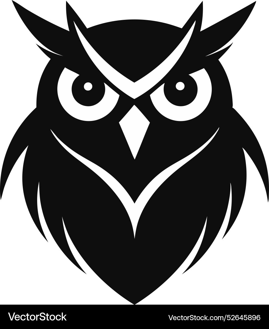 Owl black design Royalty Free Vector Image - VectorStock