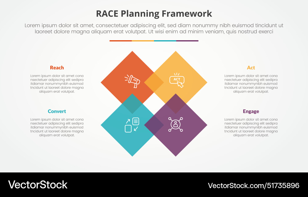 Race framework infographic concept for slide Vector Image