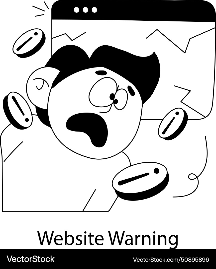 Website warning Royalty Free Vector Image - VectorStock